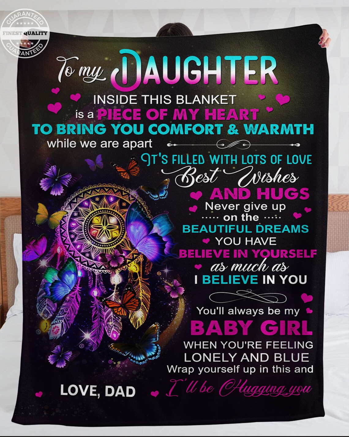 Customized Daughter Blanket From Dad Daughter Father Gift | Etsy