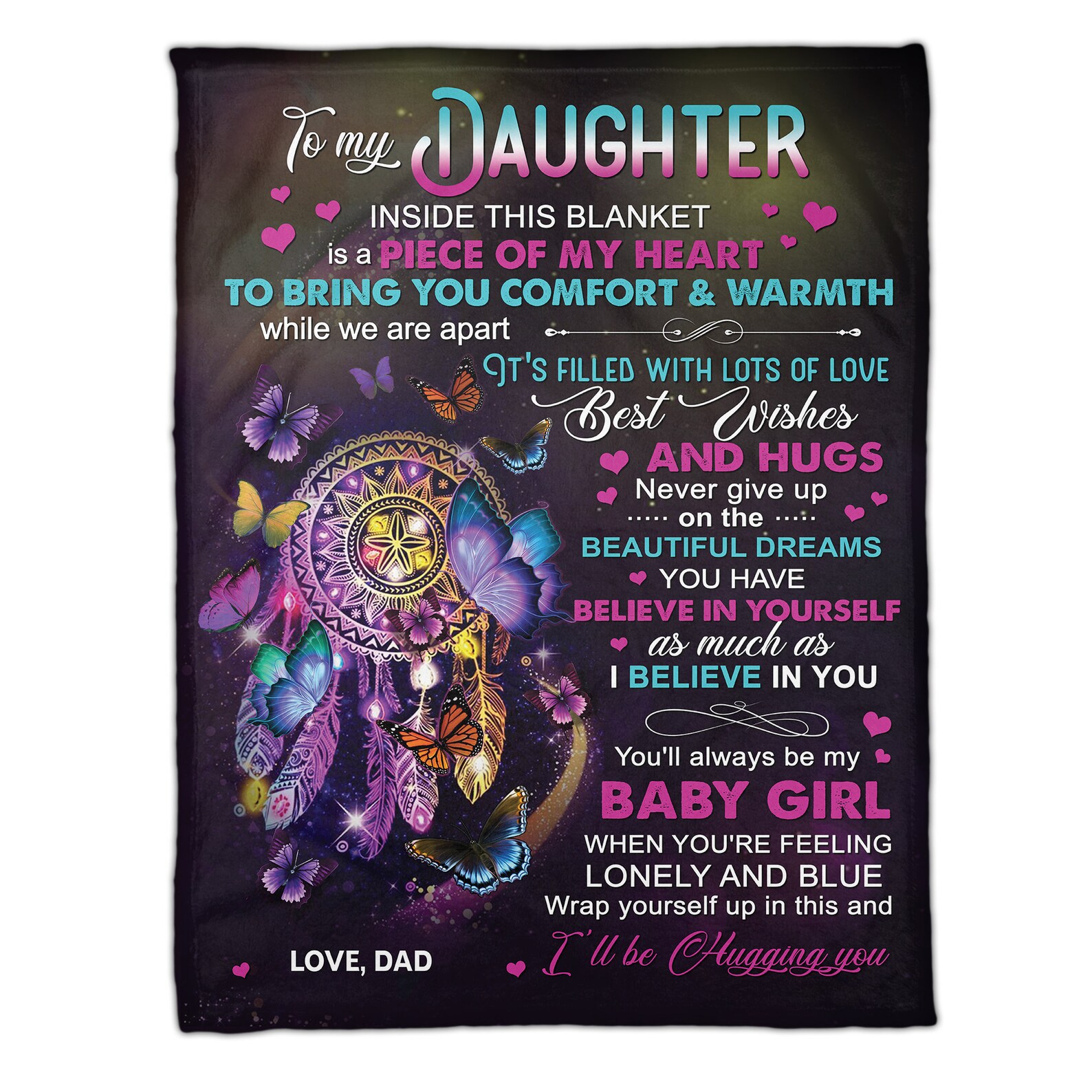 Customized Daughter Blanket From Dad Daughter Father Gift - Etsy