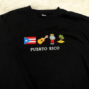 Puerto Rico Sweatshirt/hoodie/tshirt, Custom Country Embroidered ...