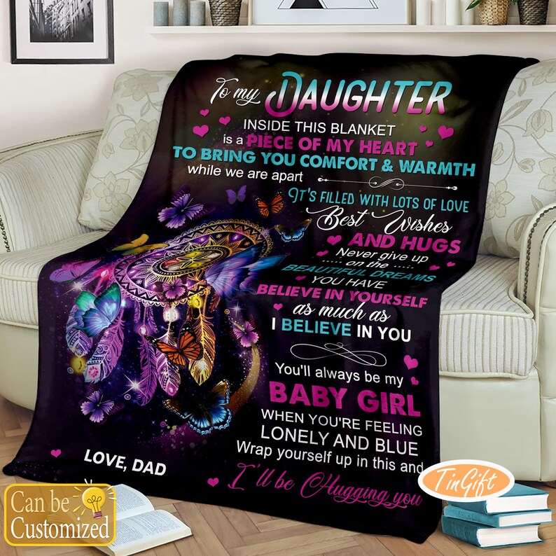 Customized Daughter Blanket From Dad Daughter Father Gift - Etsy