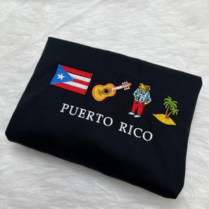 Puerto Rico Sweatshirt/hoodie/tshirt, Custom Country Embroidered ...