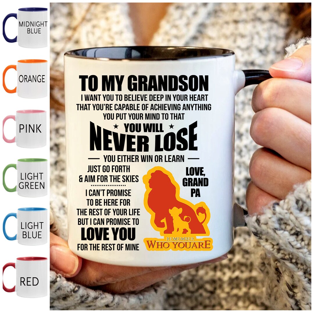 Personalize Grandson Mug, to My Grandson Gift Mug, Grandson Coffee Cup ...