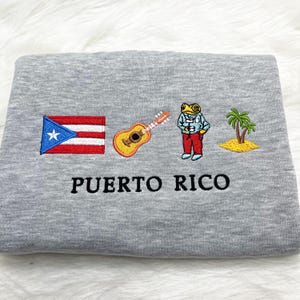 Puerto Rico Sweatshirt/hoodie/tshirt, Custom Country Embroidered ...