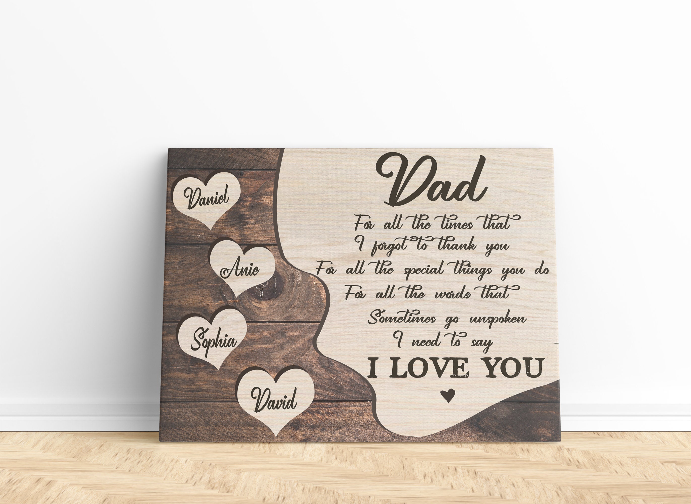 Canvas for Dad From Daughter Son Personalize Canvas for Dad - Etsy