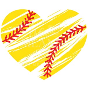Distressed Heart Softball Digital Download - Etsy