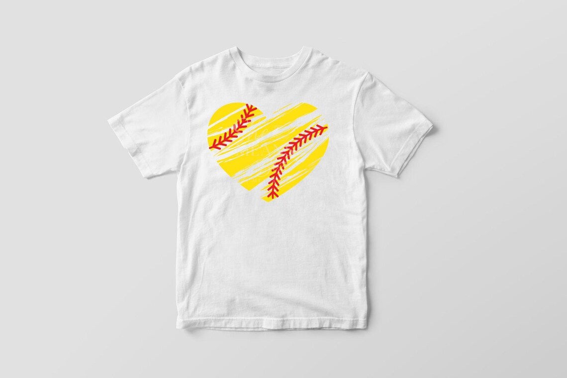 Distressed Heart Softball Digital Download - Etsy