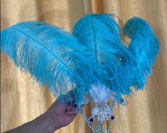 Showgirl Burlesque Costume Vegas Feather Headpiece - Etsy