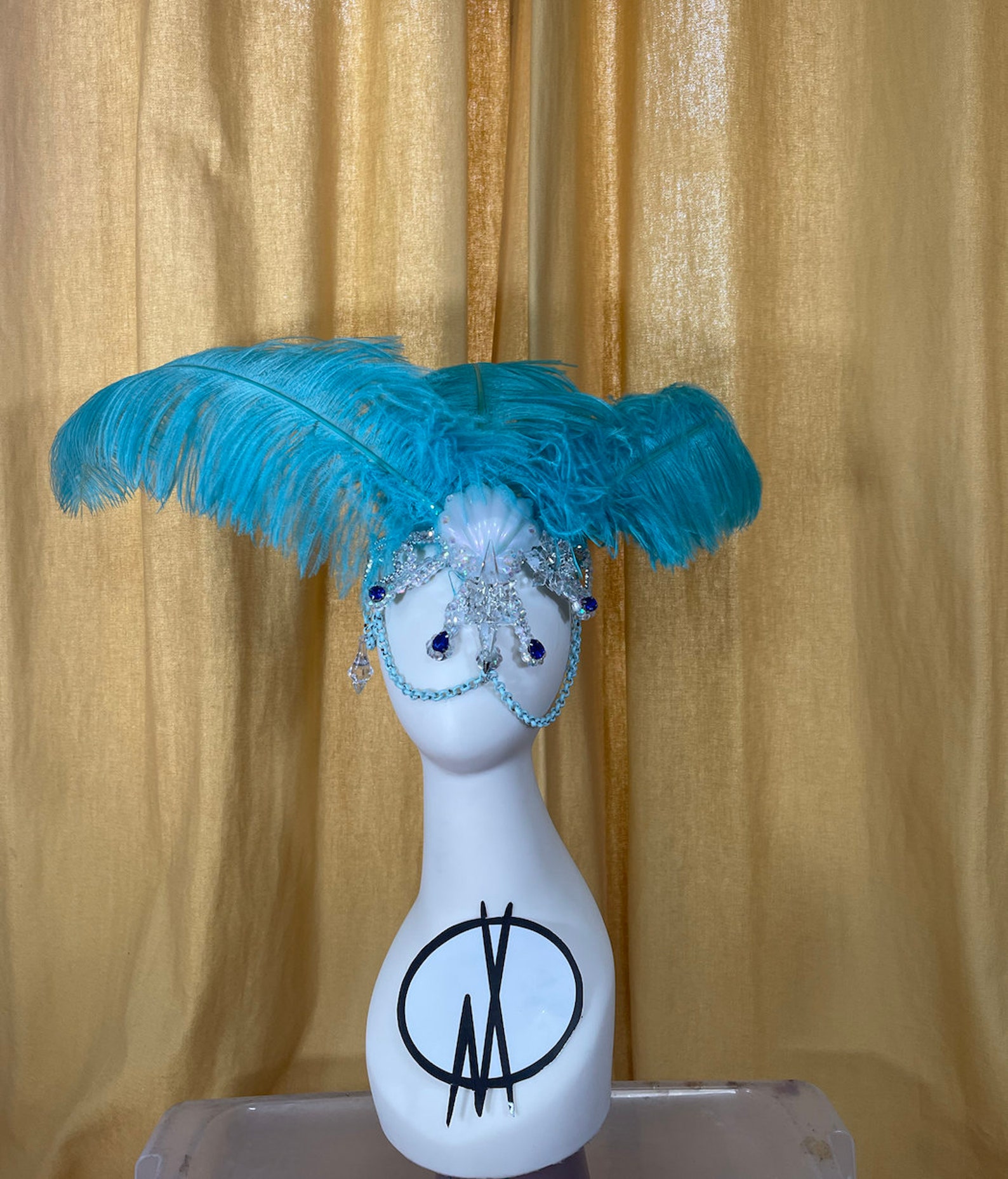 Showgirl Vintage Burlesque Costume Vegas Feather Headpiece - Etsy