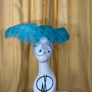 Showgirl Vintage Burlesque Costume Vegas Feather Headpiece - Etsy