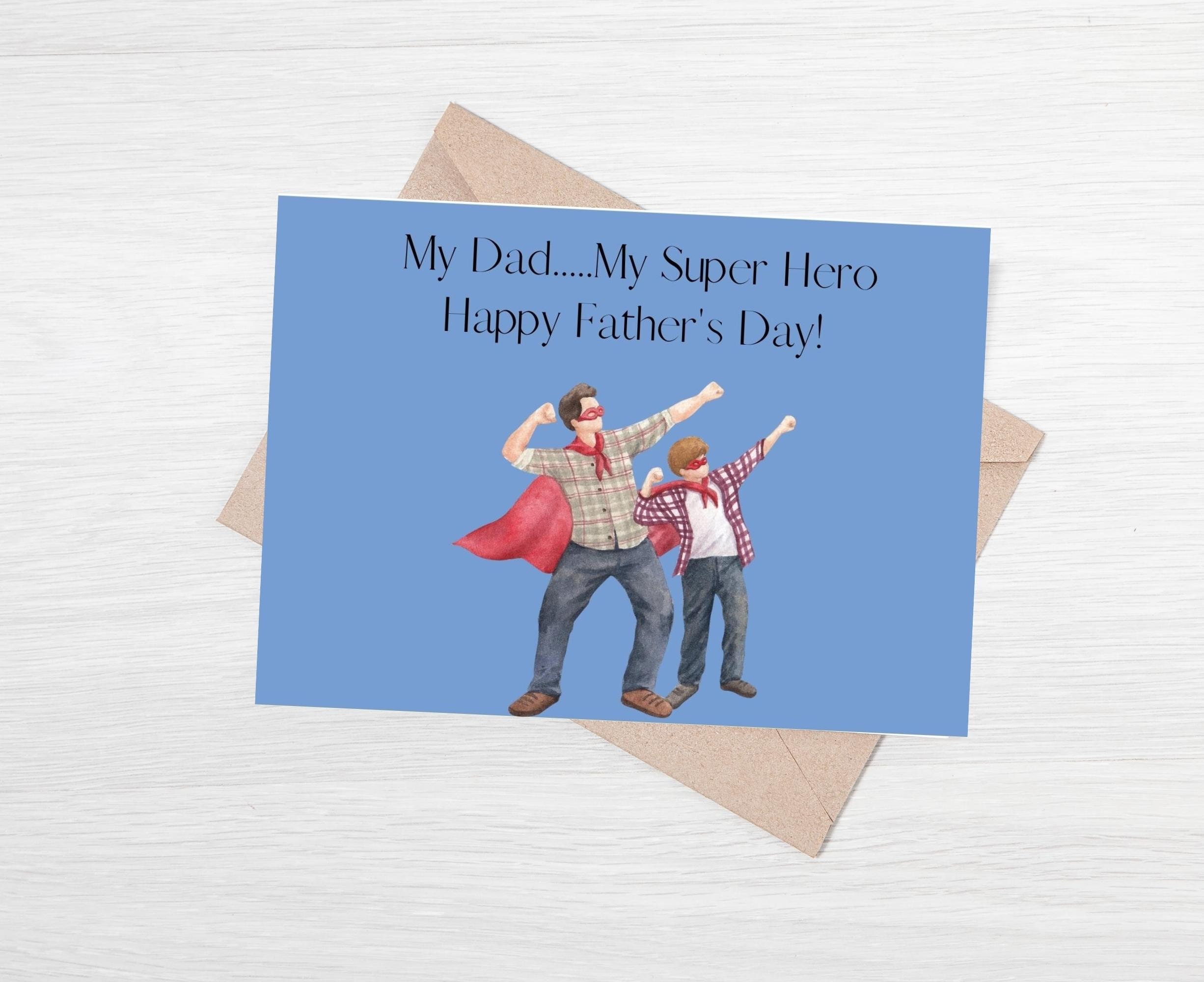 Father's Day Printable Greeting Cards, Instant Download, 7x5 Card Happy ...
