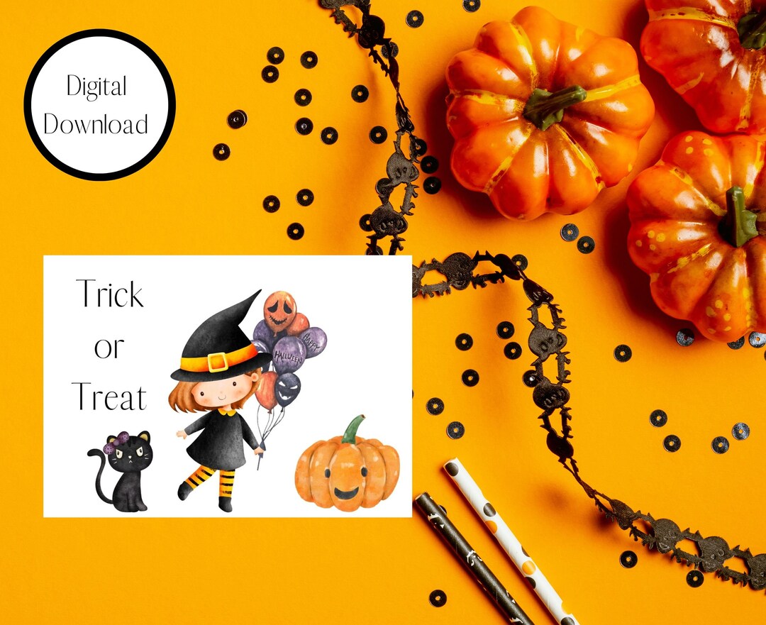 Witchy Halloween Printable Card, Instant Download, Cute Witch Halloween ...