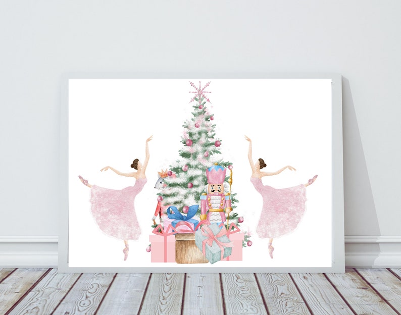 Watercolor Christmas Nutcracker Ballerina Tree Nutcracker Print Holiday ...