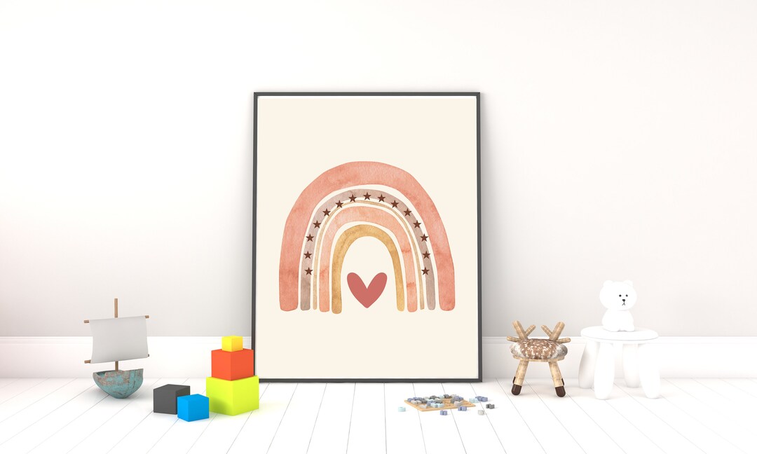 Childrens Wall Art | Boho Rainbow Print | Rainbow Wall Art |whimsical ...