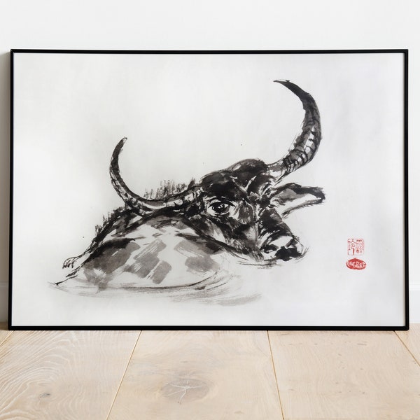 Water Buffalo Painting - Etsy