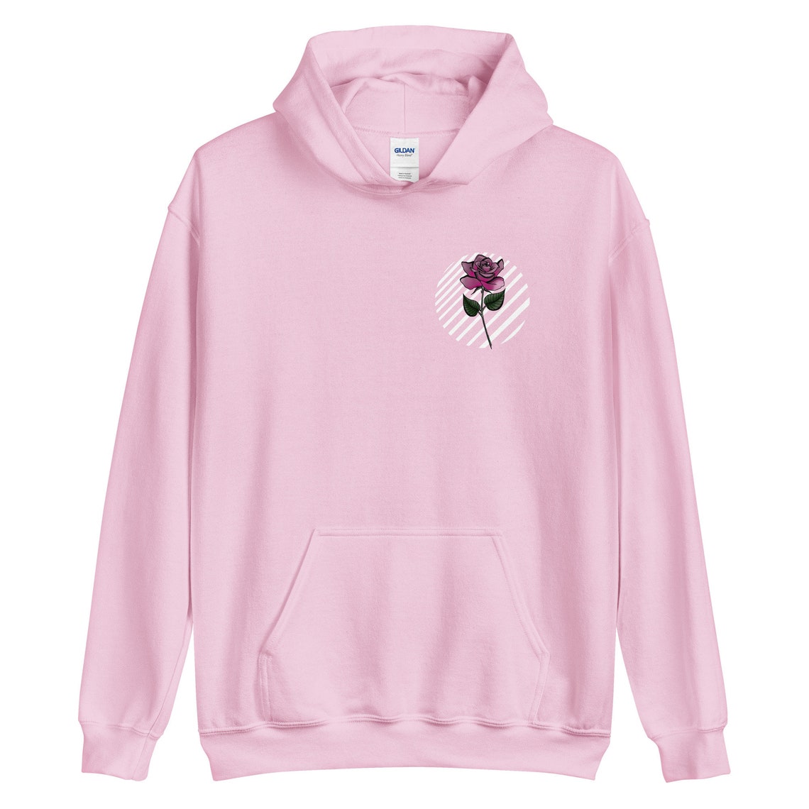 Men's Rose Hoodie, Guy's Graphic Print, Pink Hoodie Fleece, Sweatshirt ...