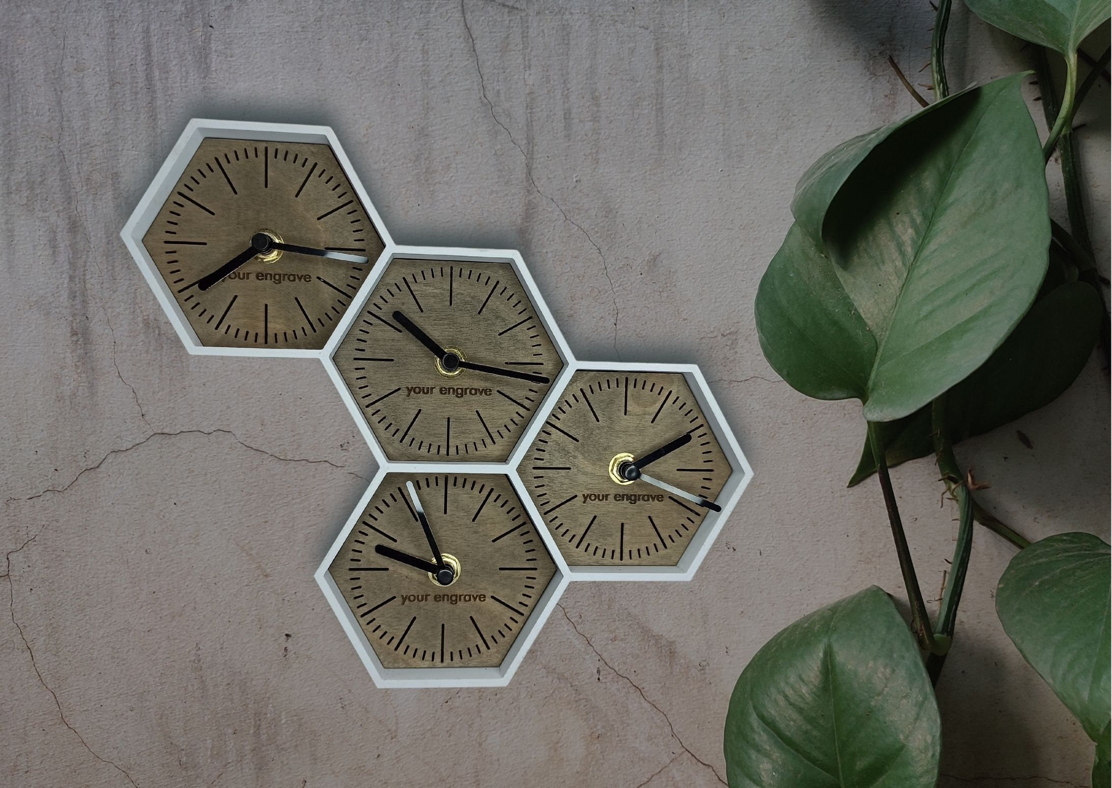 White 3d Printed and Grey Wood CUSTOM Timezone Clock - Etsy