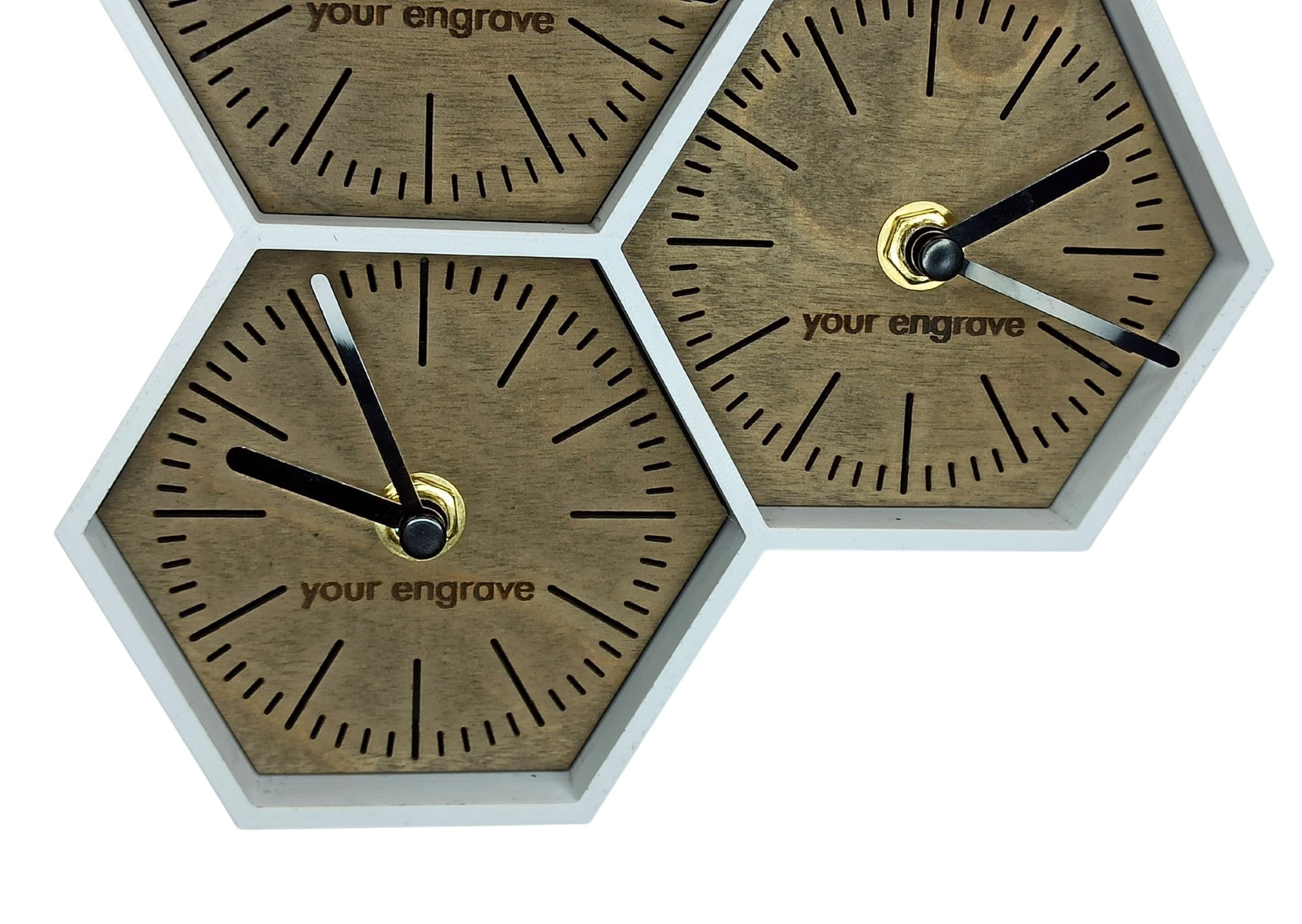 White 3d Printed and Grey Wood CUSTOM Timezone Clock - Etsy