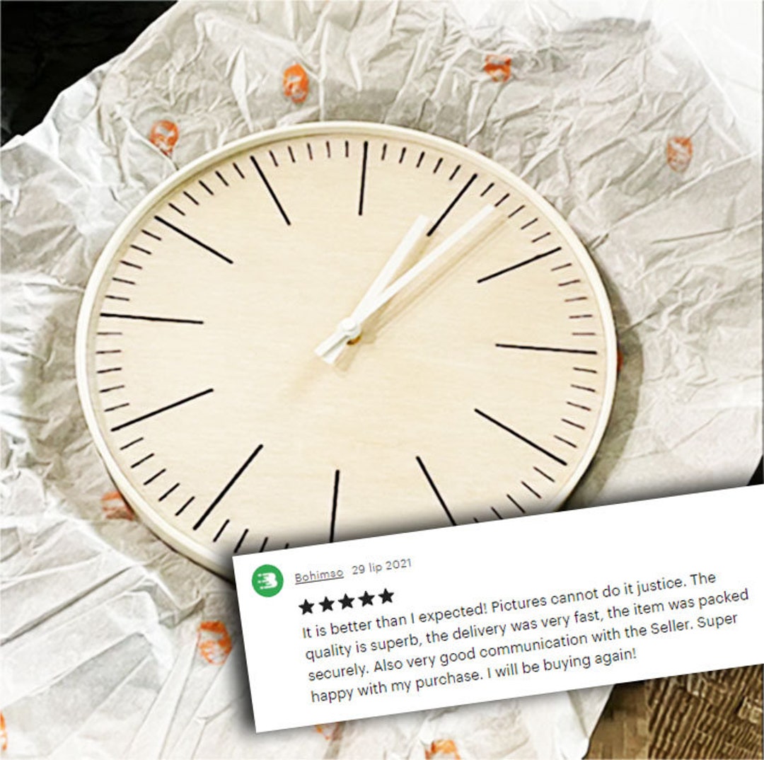 Simple Minimalistic Wall Clock Big White Round Clock Modern - Etsy