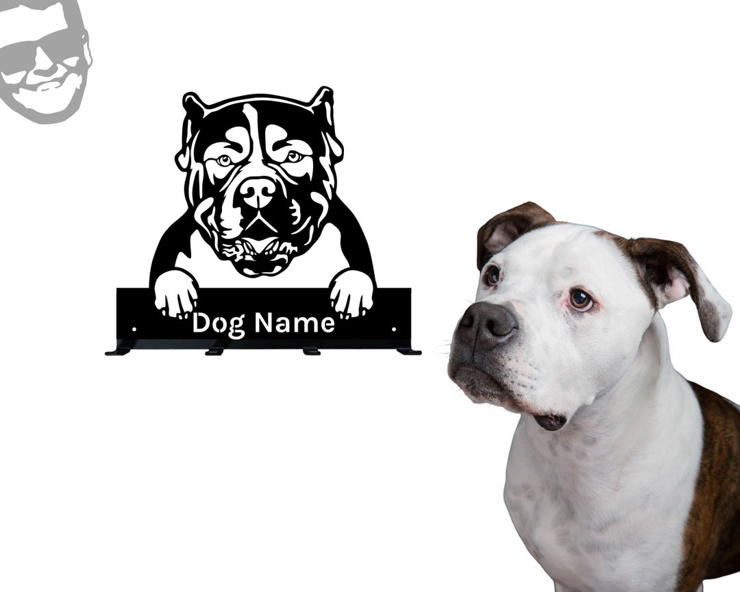 Personalized AMERICAN BULLDOG Dog Rack, Metal Custom Leash Rack, Dog ...