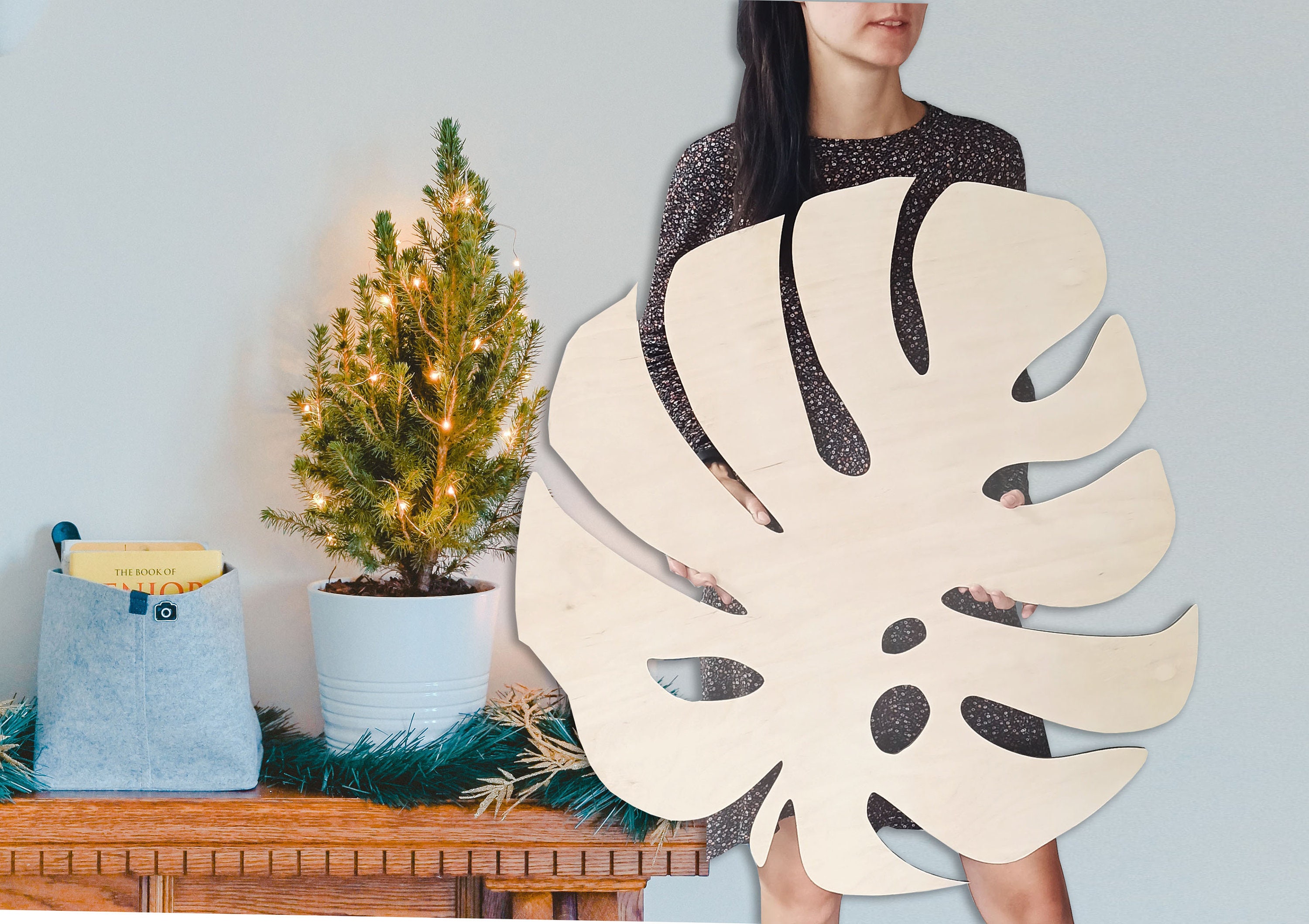 Hudge Wood Monstera Leaf Wall Big Monstera Decoration Wood - Etsy