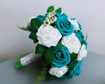Teal Bridal Bouquet | Etsy