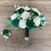 Emerald Green Cream and Ivory Rose Bridal Bouquet Wedding - Etsy
