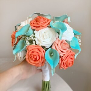 Aqua Turquoise Coral Light Teal Peach Pink Beach Wedding | Etsy