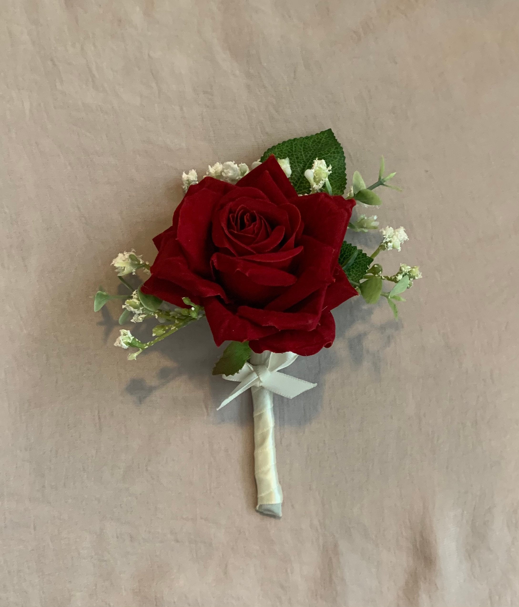 Deep Red Blush Pink & White Artificial Bridal Bouquet Real - Etsy