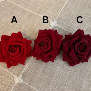 Deep Red, Blush Pink, & White Artificial Bridal Bouquet Real Touch ...