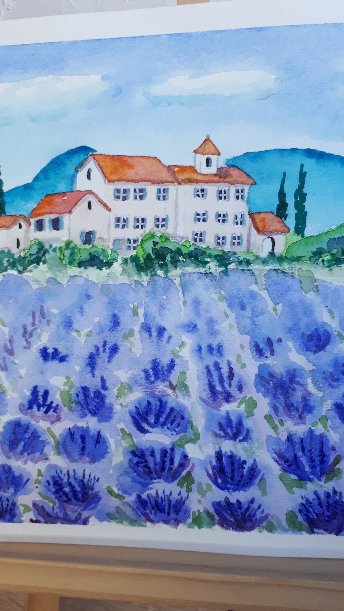 Original Watercolor Provence Landscape Provence Watercolor - Etsy