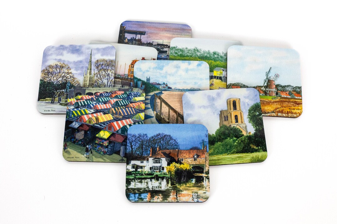 Norfolk Landmarks Coaster: Watercolor Art, UK Souvenir - Etsy