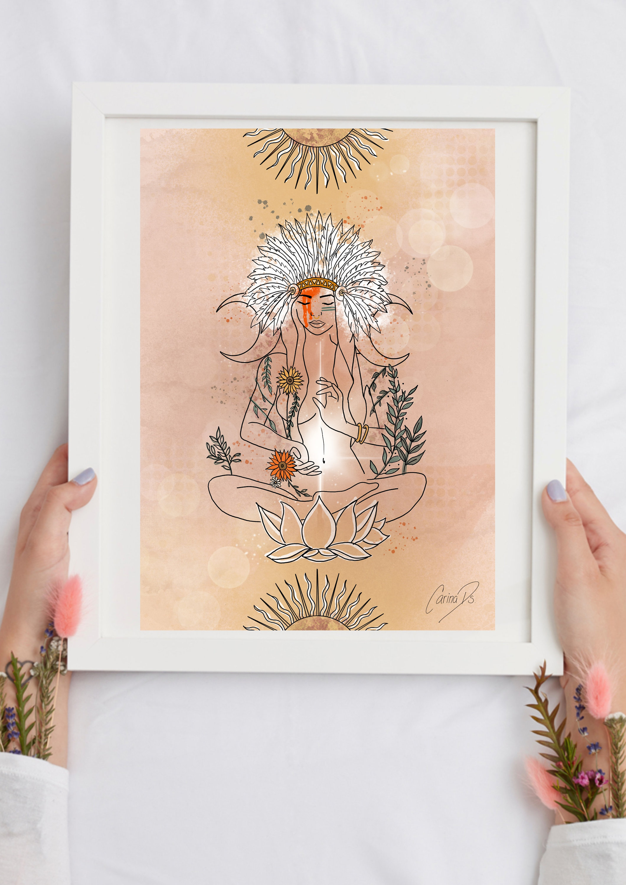 Spiritual art print printable wall art line art decor | Etsy