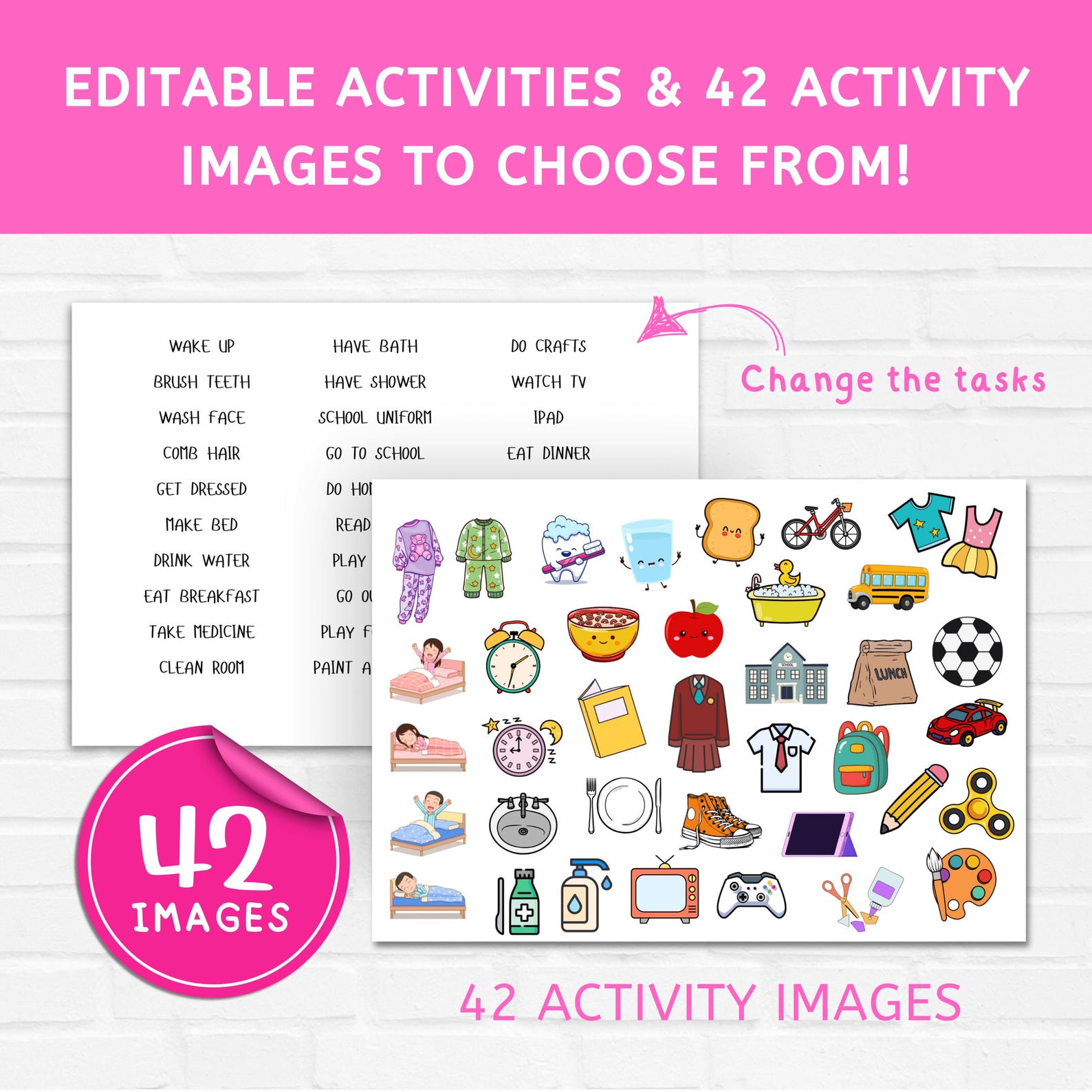 Kids Flip Charts Editable Morning & Evening Routine Trackers ...