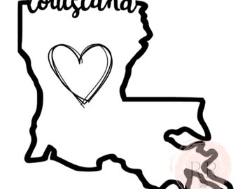 Louisiana Heart Svg - Etsy