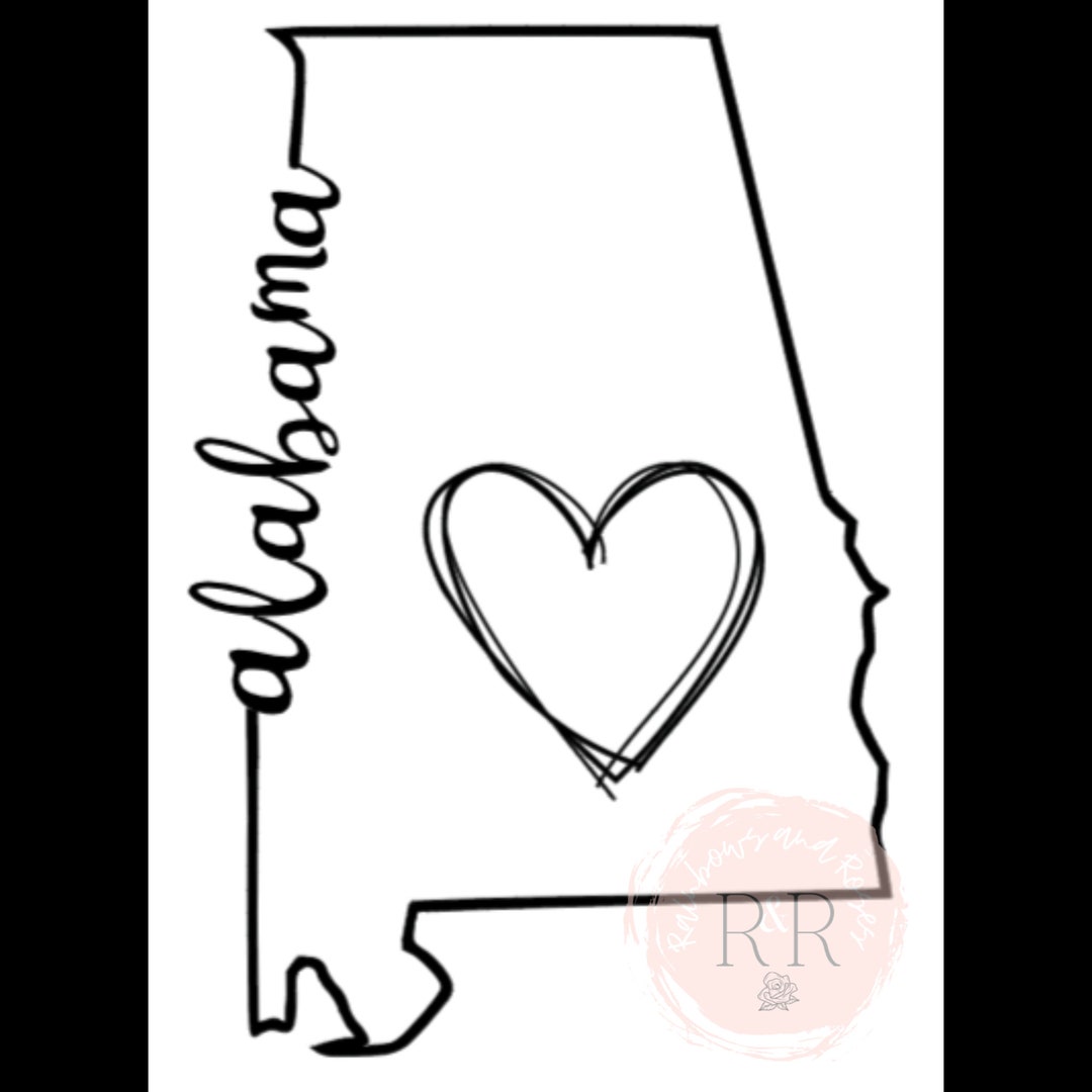 Alabama Heart Digital Download - Etsy