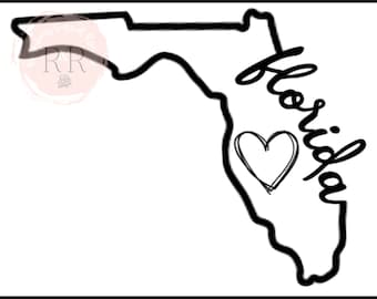 Florida Heart Decal - Etsy