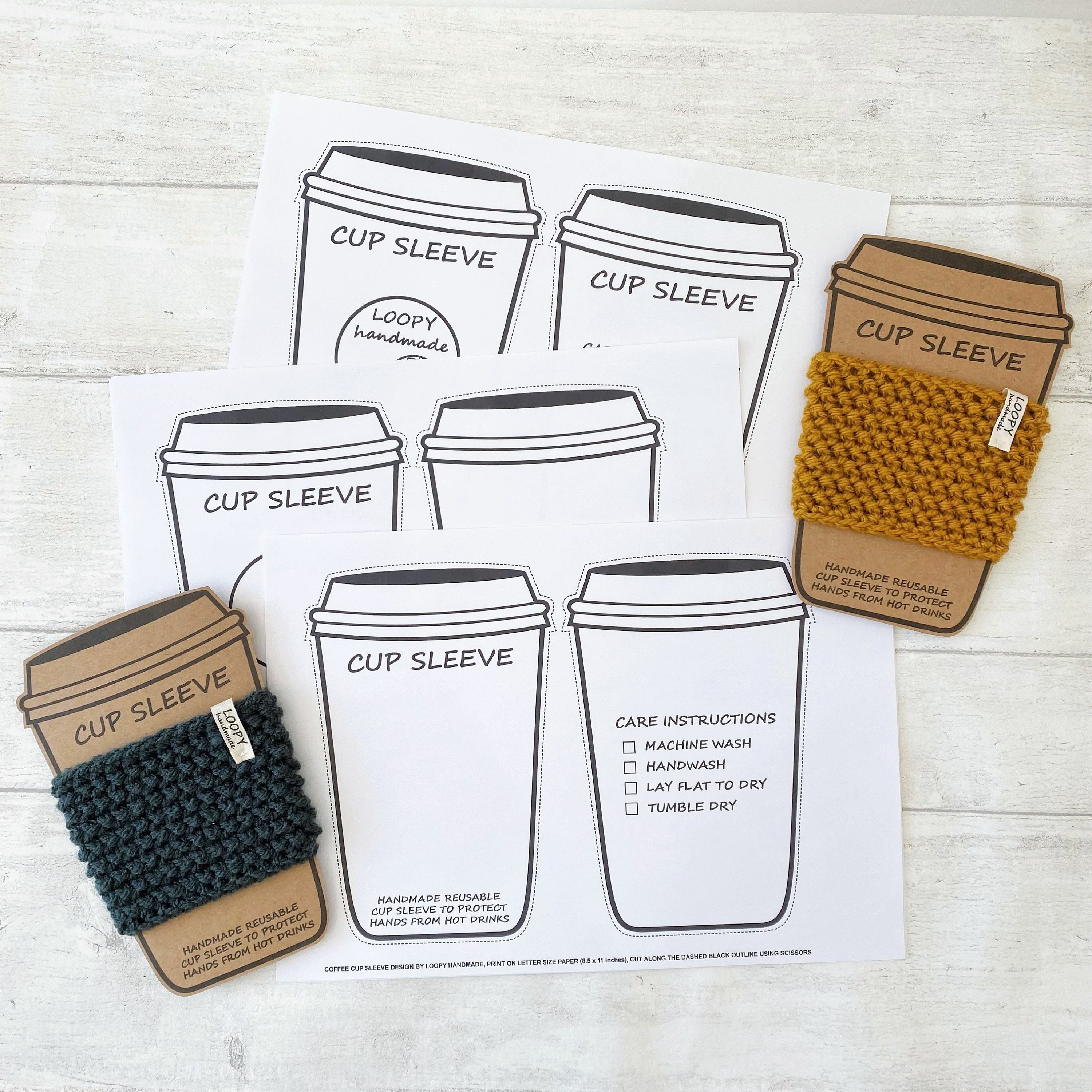 PRINTABLE Coffee Cup Sleeve Display Template / PDF Download - Etsy