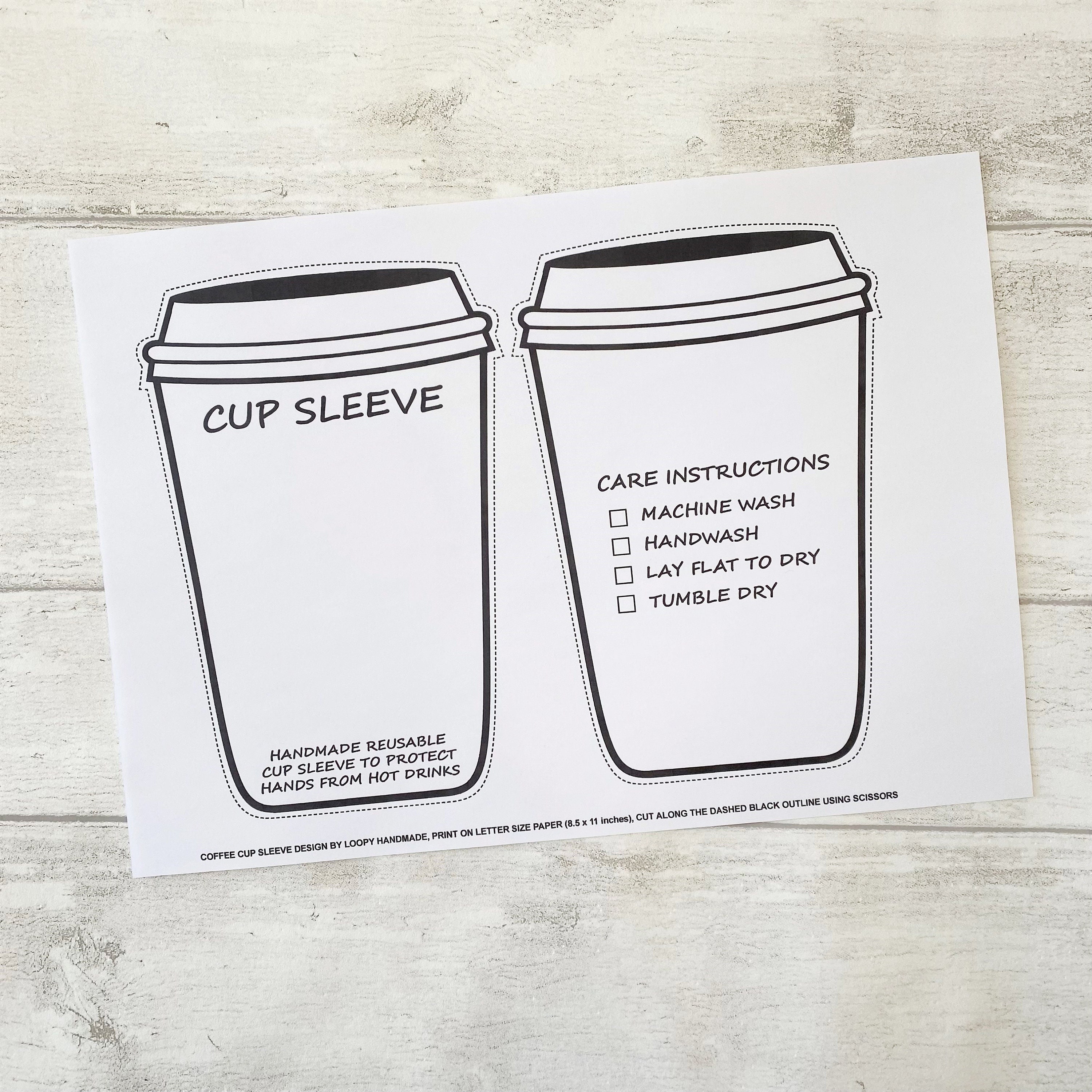PRINTABLE Coffee Cup Sleeve Display Template / PDF Download - Etsy