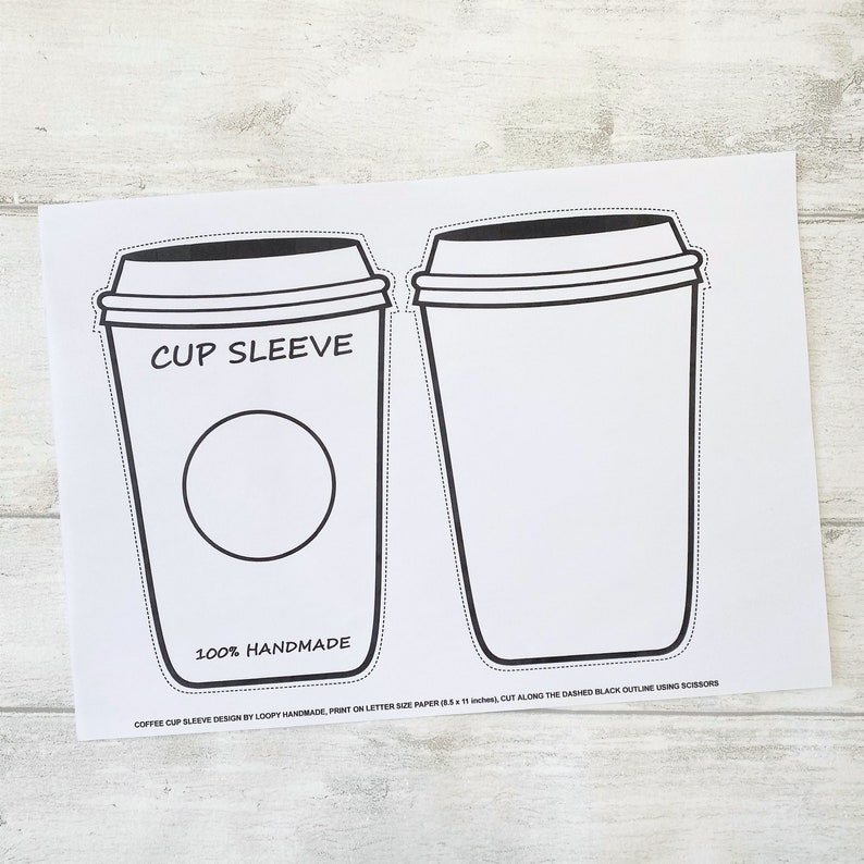 PRINTABLE Coffee Cup Sleeve Display Template / PDF Download - Etsy