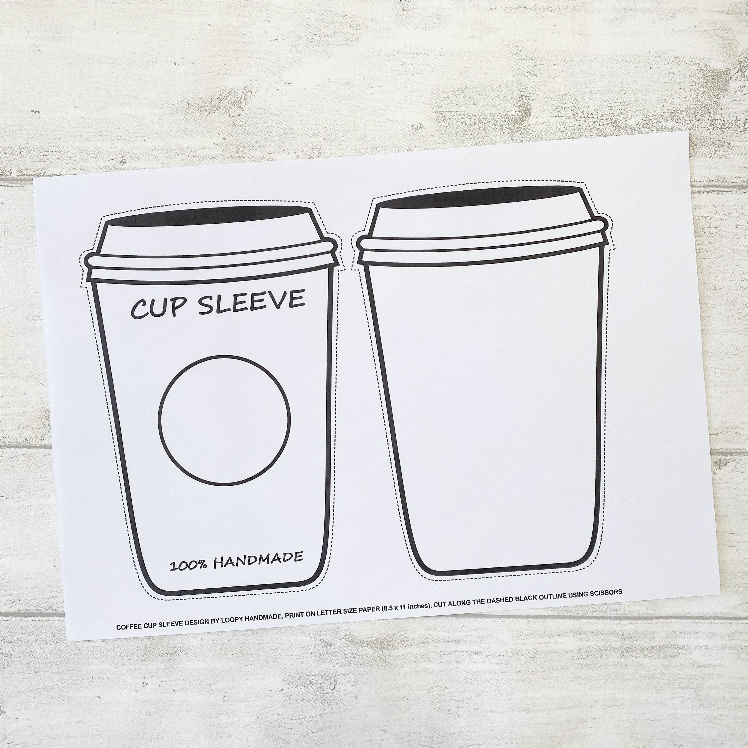 PRINTABLE Coffee Cup Sleeve Display Template / PDF Download - Etsy