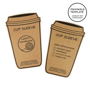 PRINTABLE Coffee Cup Sleeve Display Template / PDF Download - Etsy