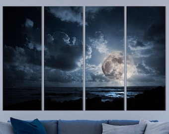 Large Full Moon Painting - Etsy
