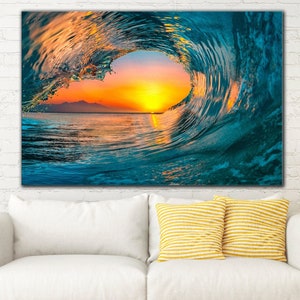Big Wave Wall Art Surf Wave Poster Ocean Waves Wall Art Ocean Waves ...