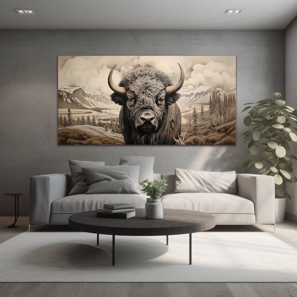 Bison Print - Etsy