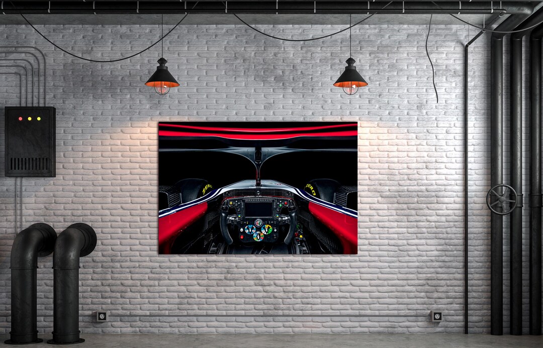 F1 Inside the Racing Car Bolide Canvas Cockpit F1 Wall Art Steering ...