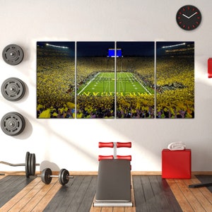 Michigan Stadium Print Michigan Extra Large Canvas Wall Art Modern ...