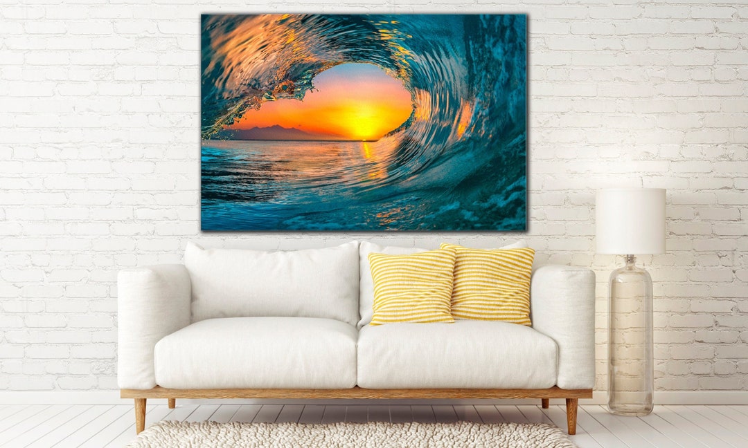 Big Wave Wall Art Surf Wave Poster Ocean Waves Wall Art Ocean Waves ...