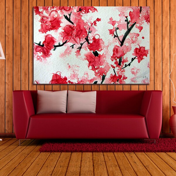Japan Cherry Blossom Panel Painting - Etsy