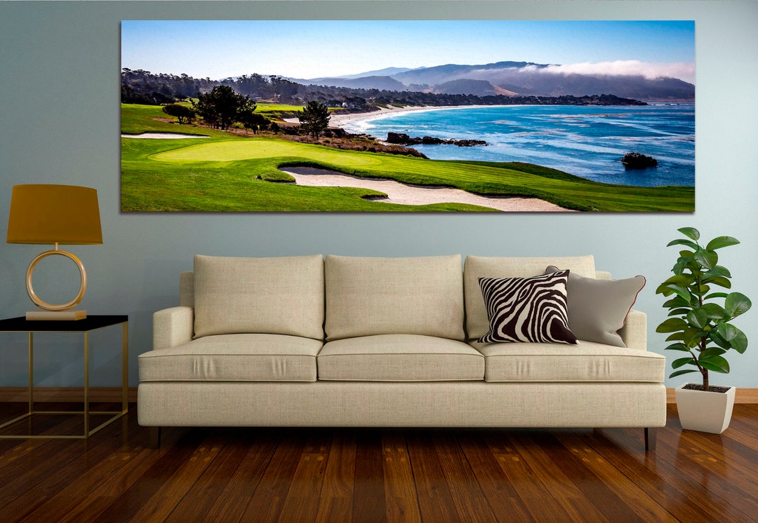 Golf Canvas Pebble Beach Golf Links Wall Decor Coastal Golf Landscape ...