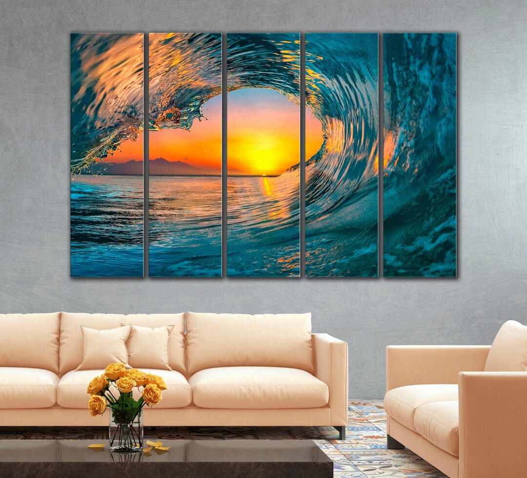 Big Wave Wall Art Surf Wave Poster Ocean Waves Wall Art Ocean Waves ...